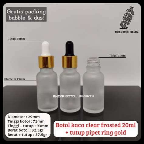 Jual Botol Kaca Serum Clear Frosted Ml Pipet Tetes Ring Gold Shopee Indonesia