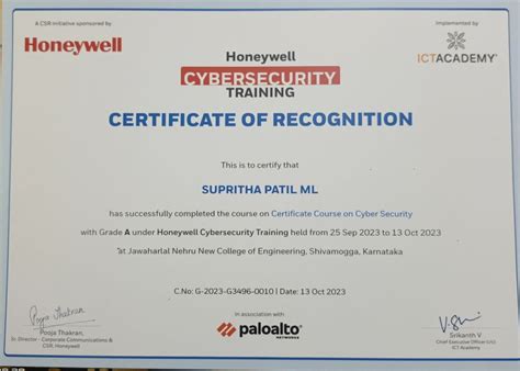 supritha patil on linkedin happy to share that i completed training on cybersecurity from palo