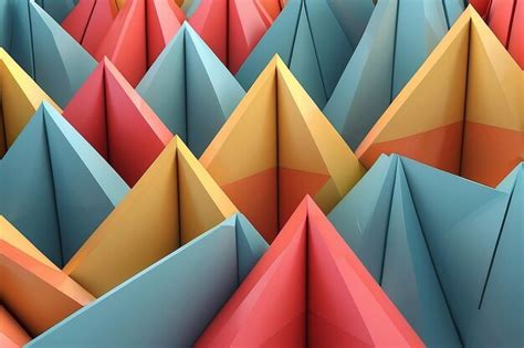 Ilustración Tridimensional De Filas De Columnas En Forma De Triángulo