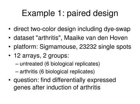 Ppt Limma Linear Models For Microarray Data Powerpoint Presentation Id 257483