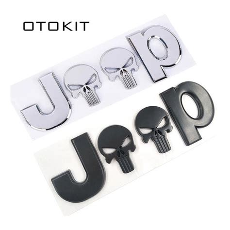 Emblema Jeep Punishercromado Ou Pretometalauto Colante Shopee Brasil