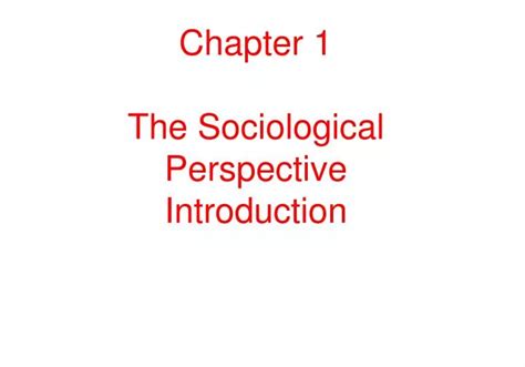 Ppt Chapter 1 The Sociological Perspective Introduction Powerpoint