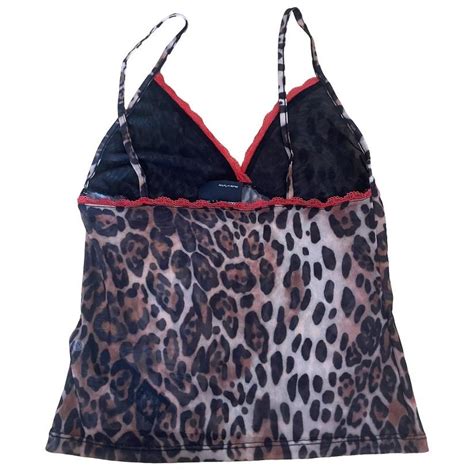 Leopard Print Lace Trim Cami Top Size Small Depop