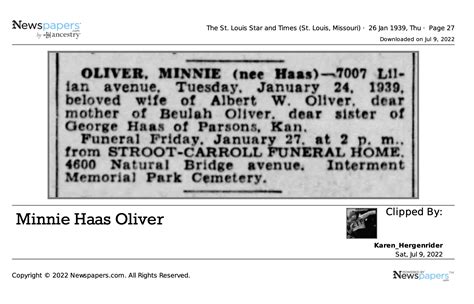 Minnie Oliver 1881 1939 Homenaje De Find A Grave
