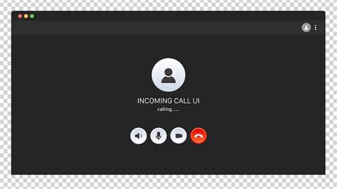 웹 사이트 및 모바일 앱 벡터 일러스트 레이 션에 대한 수신 전화 화면 사용자 인터페이스 Ui 프리미엄 벡터