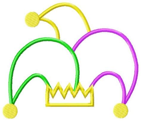 Mardi Gras Jester Hat Machine Embroidery Applique Design Etsy