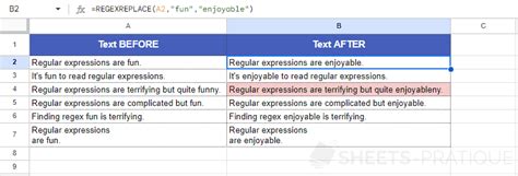 Google Sheets Function REGEXREPLACE