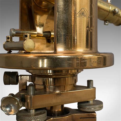 Antique Theodolite English Bronze Brass Scientific Instrument Des