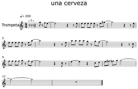 Una Cerveza Sheet Music For Trumpet