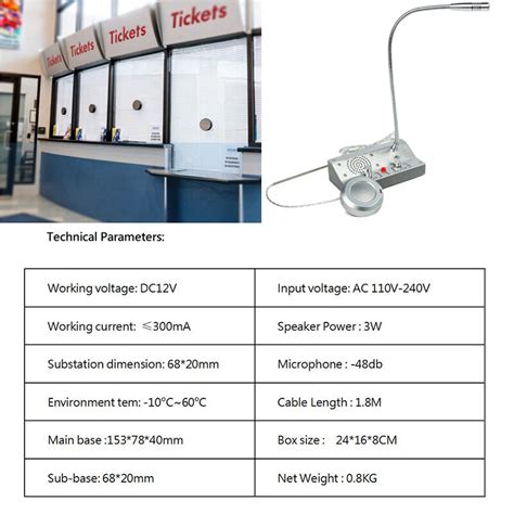 ⚡3w⚡ Window Intercom Speaker Two Way Intercom Microphone Talk Through Glass Window For Office