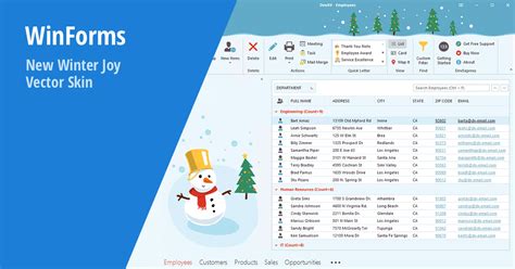 winforms — new winter joy vector skin
