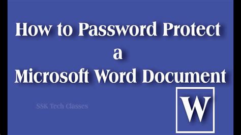 How To Password Protect A Microsoft Word Document Youtube