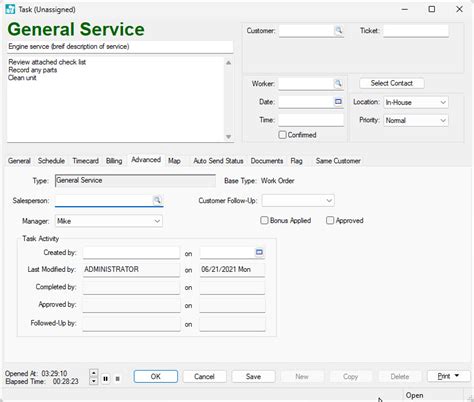 creating task types and defaults