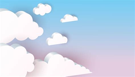 3d 구름 배경 푸른 하늘의 흰색 기하학적 모양 웹 인터넷 기호 기상학 기후 장식 배경 복사 공간이있는 수평 포스터 또는 배너 벡터 격리 된 일러스트 레이 션 3차원 형태에