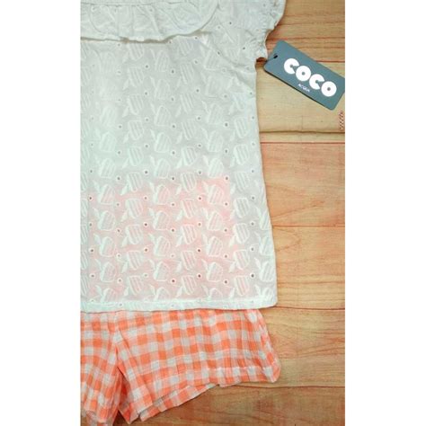 Coco Acqua Summer 2022 Girl White And Orange Set