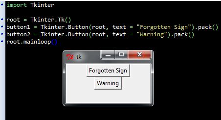 Python TKinter Stuff Creating Button