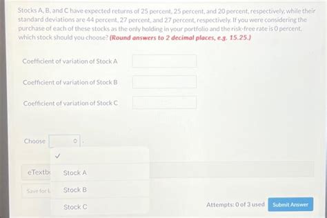 Solved Stocks A B And C Have Expected Returns Of 25