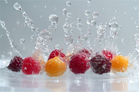 Salpicaduras De Agua De Varias Frutas Sobre Fondo Blanco Foto De