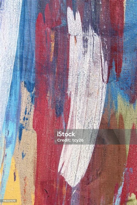추상 미술 배경입니다 캔버스에 아크릴 페인트의 거친 브러시 스트로크 가리기에 대한 스톡 사진 및 기타 이미지 가리기 갈색 개념 Istock