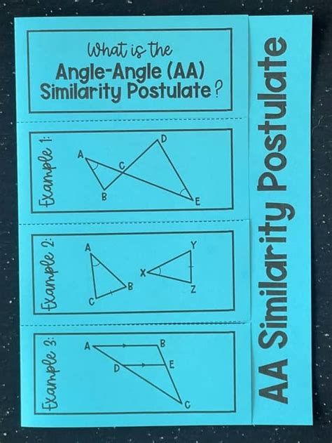 Aa Angle Angle Similarity Postulate Foldable For Geometry Interactive Notebooks