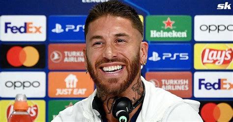 Meeting And Chatting With Friends Sergio Ramos Poses For Picture