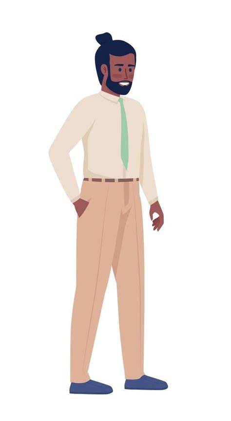 Smiling Manager Semi Flat Color Vector Character Office Worker