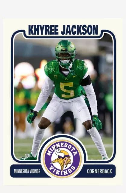 CARTA CALCIO KHYREE Jackson Minnesota Vikings ACEO Rookie Draft NFL EUR PicClick IT