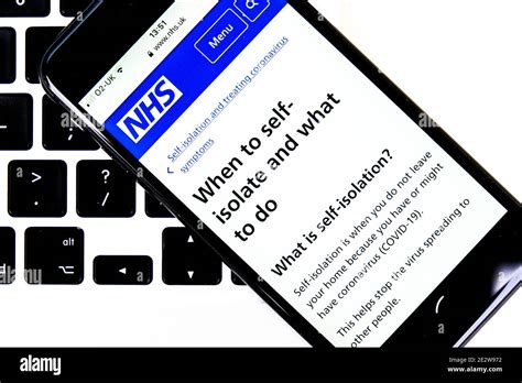 London Uk January 15 2021 Mobile Phone Or Smartphone Screenshot Nhs
