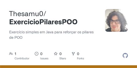 Github Thesamu Exerciciopilarespoo Exerc Cio Simples Em Java Para Refor Ar Os Pilares De Poo