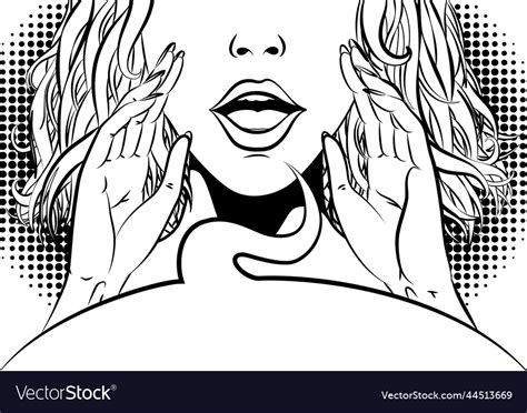 Comic Book Girl In Coloring Style Pop Art Female Vector Image