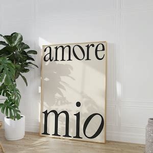 Amore Mio Print Vintage Typography Romantic Decor Digital Download