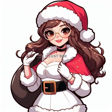 無料イラスト 女性サンタクロースのイラスト