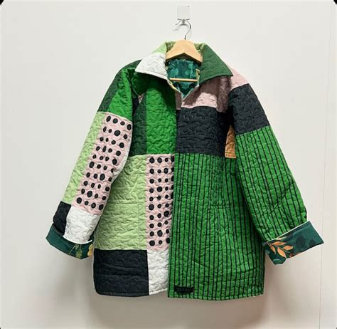 Reversible Quilted Jacket Ikea Patchwork And Green Garden Woven By Society