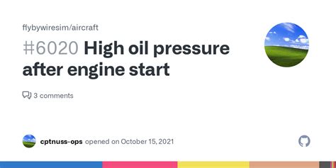 High Oil Pressure After Engine Start · Issue 6020 · Flybywiresim