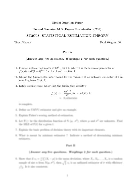 SOLUTION St2co8 Statistical Estimation Theory Studypool