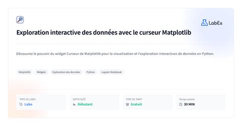 Exploration Interactive Des Données Avec Le Curseur Matplotlib Labex