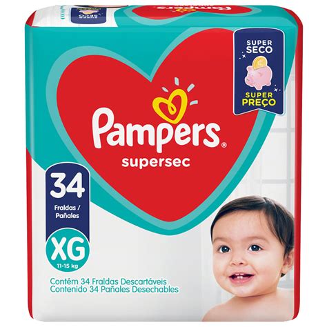 Fralda Pampers Supersec Tamanho Xg 34 Unidades Destro