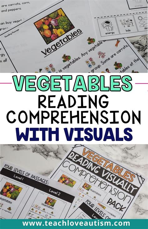 Vegetables Reading Visually Comprehension Special Education Reading