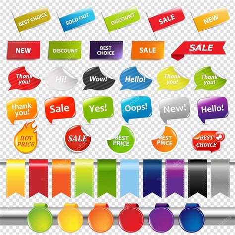 Conjunto De Etiquetas Y Etiquetas De Venta De Color 2024