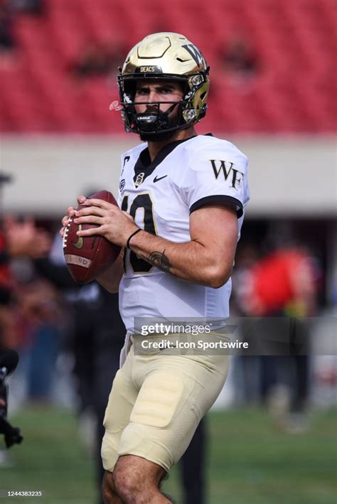Wake Forest Qb Sam Hartman Prior To A College Football Game Between