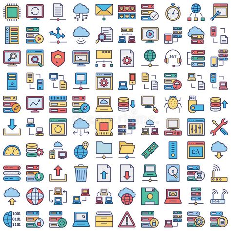 Database Server And Location Icons Set Every Icon Can Easily Modify Or