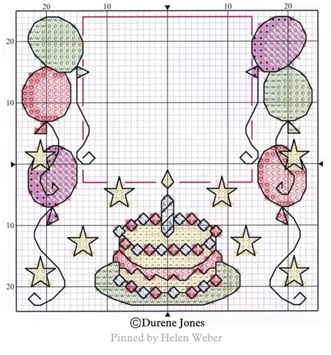 Birthday Card Frame Cross Stitch Patterns Stitch Patterns Cross Stitch