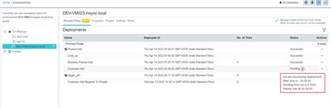 Unfinished Deployment Appseconnect Product Docs