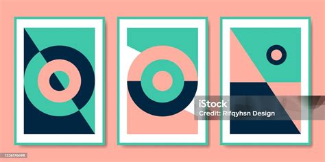 Poster Karya Seni Minimalis Geometri Dengan Bentuk Dan Sosok Sederhana