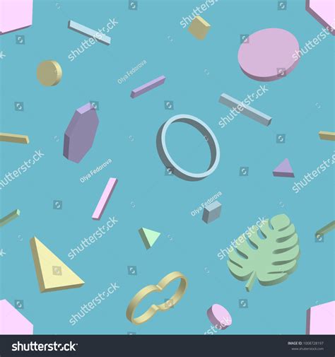 Vector Seamless Pattern 3d Geomtric Shapes Stock Vector Royalty Free