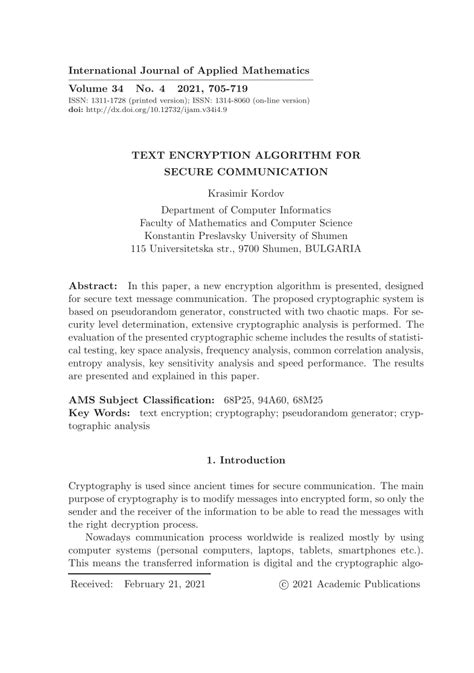 Pdf Text Encryption Algorithm For Secure Communication