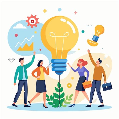 Teamwork Sparks Innovation Collaborative Ideas Lead To Growth Premium