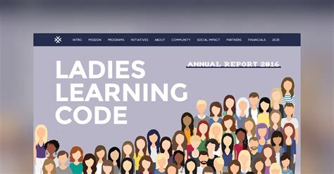 Ladies Learning Code Annual Report One Page Website Award