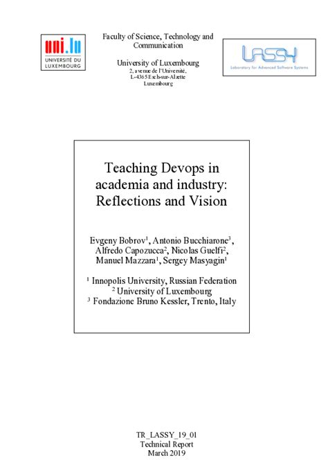 Pdf Teaching Devops In Academia And Industry Reflections And Vision