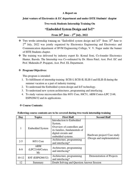 report on embedded and iot final3 pdf embedded system internet of